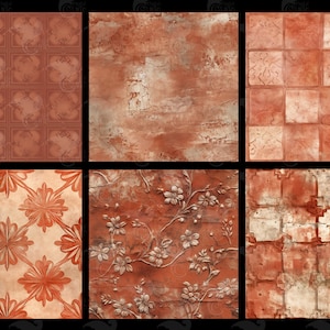 Terracotta Textures Digital Paper, Seamless Rustic Pottery Digital ...