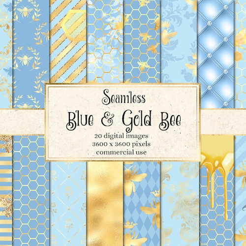 Honey Bee Hive Digital Paper Black and Gold Bee Honeycomb - Etsy