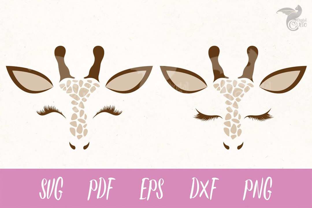 Giraffe Face SVG, Eyelashes Clipart (digital Files) - Etsy
