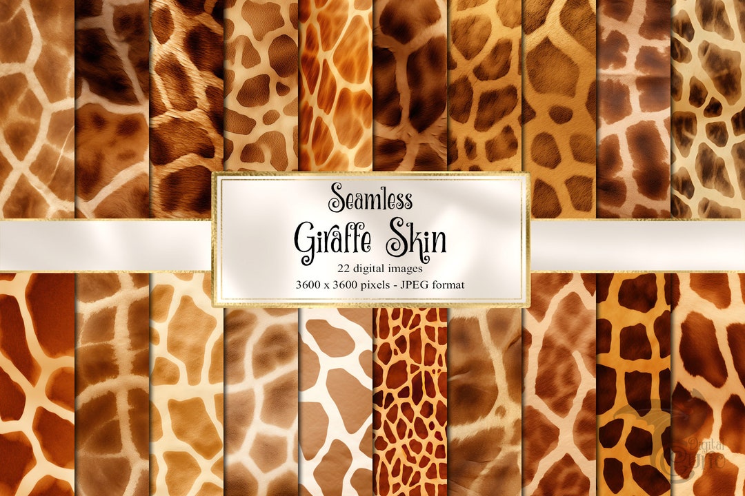 Giraffe Print Digital Paper, Seamless Fur Textures (digital Download ...