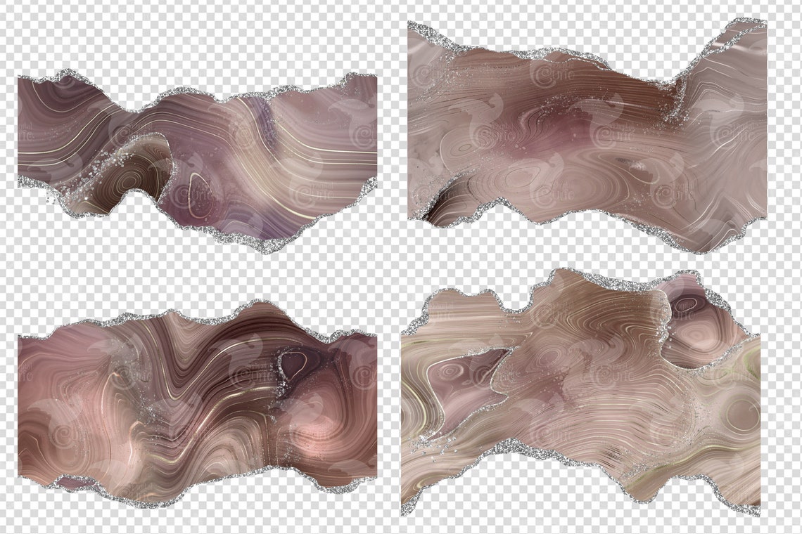 Taupe and Silver Agate Borders Seamless Digital Geode PNG | Etsy