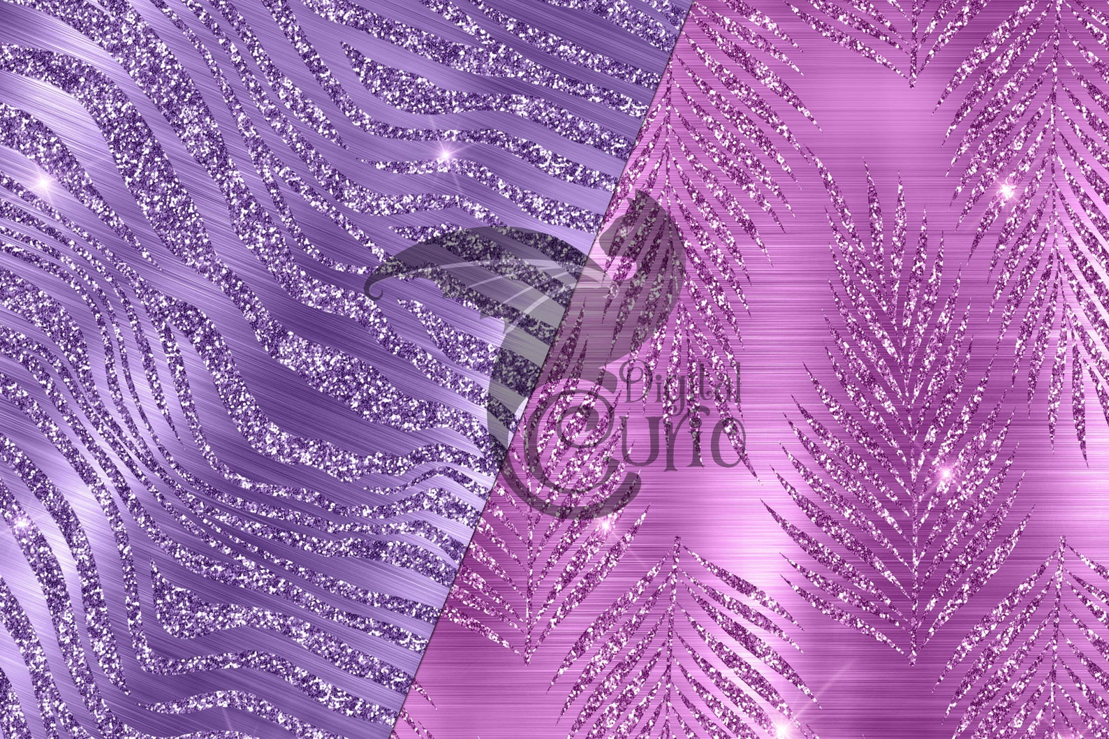 Purple Glitter Animal Print Digital Paper Seamless Glam - Etsy