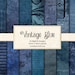 Vintage Blue Digital Paper Antique Scrapbook Paper Blue | Etsy