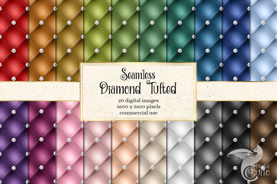 Diamond Tufted Digital Paper - Luxury Quilted Backgrounds, Upholstery ...