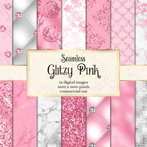 Glitzy Pink Digital Paper Seamless Baby Pink Patterns and - Etsy