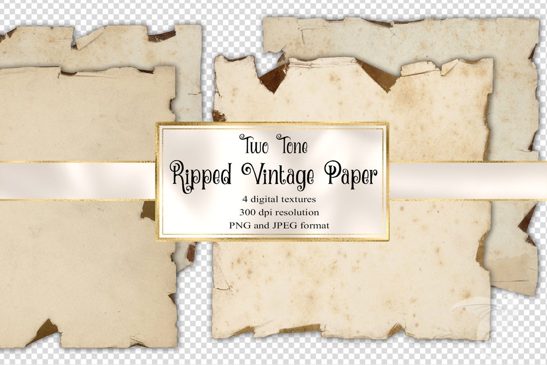 Ripped Vintage Paper Textures, Two-tone Scrapbook Paper (digital) - Etsy