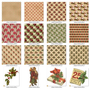 Antique Christmas Digital Paper - Vintage Christmas Patterns on ...