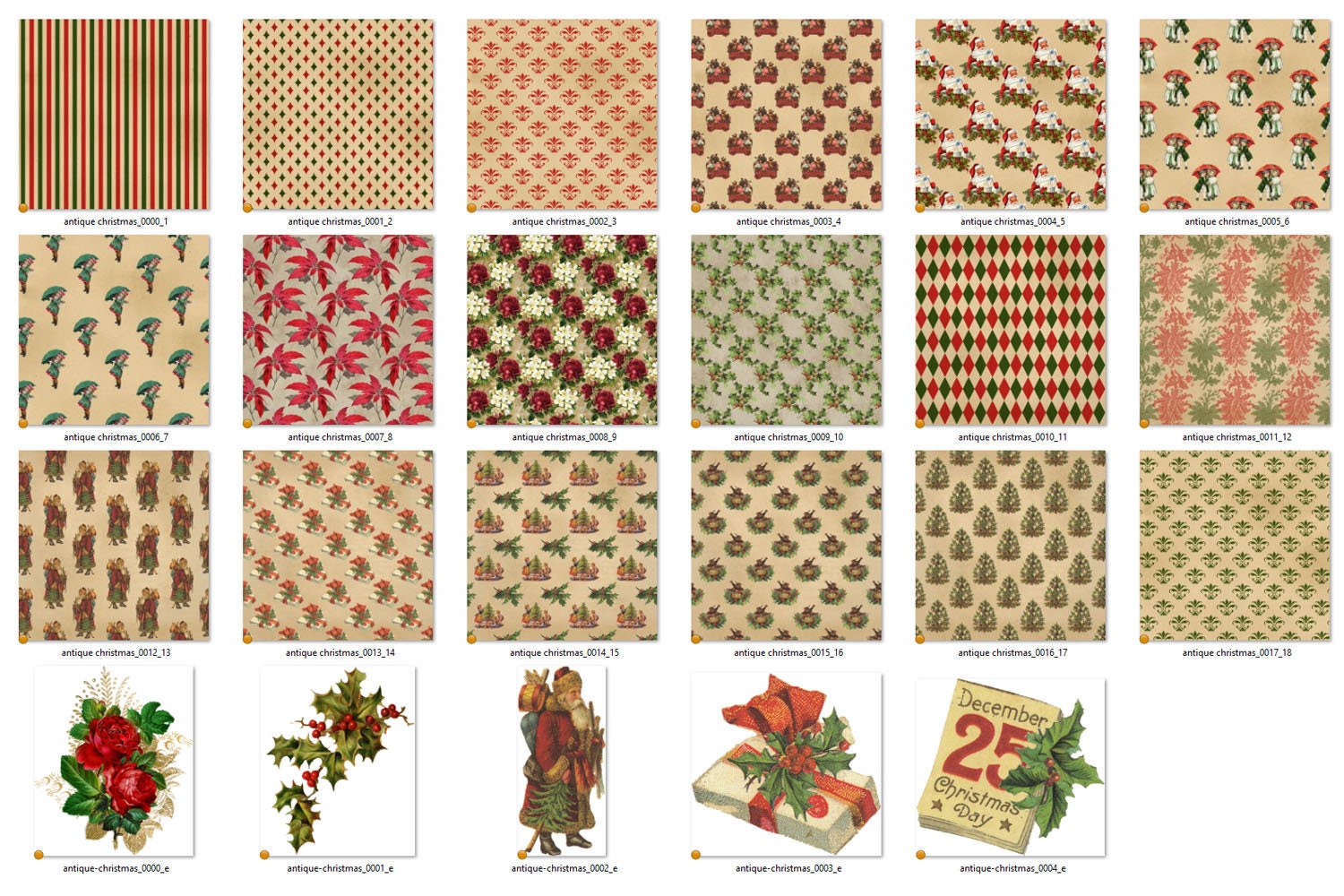 Antique Christmas Digital Paper Vintage Christmas Patterns | Etsy