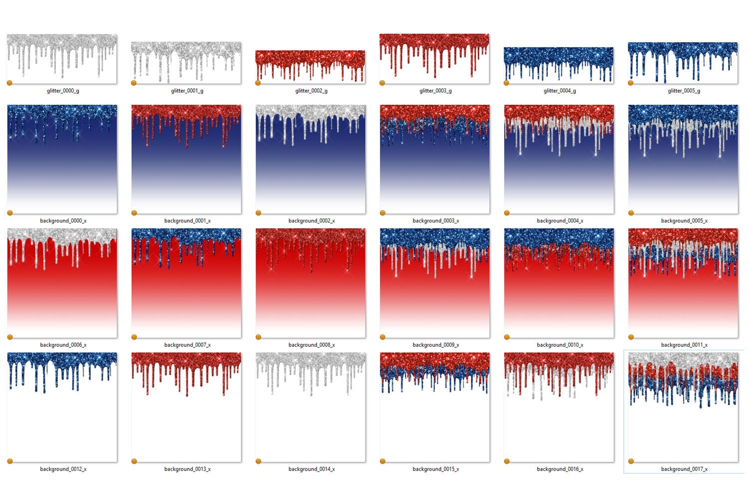 Red White Blue Glitter Drip Backgrounds & Overlays (digital) - Etsy