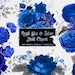 Royal Blue Floral Clipart, Silver Glitter Flowers (digital Download) - Etsy