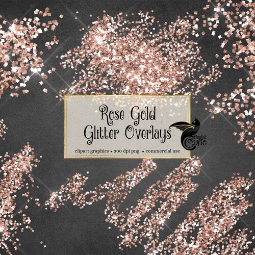 Rose Gold Sparkle Glitter Clipart Overlay Sublimation PNG - Etsy