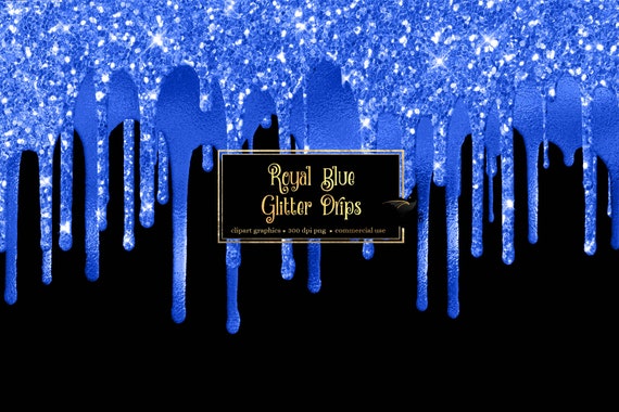 Royal Blue Glitter Drips Overlays Glitter Drips Like | Etsy