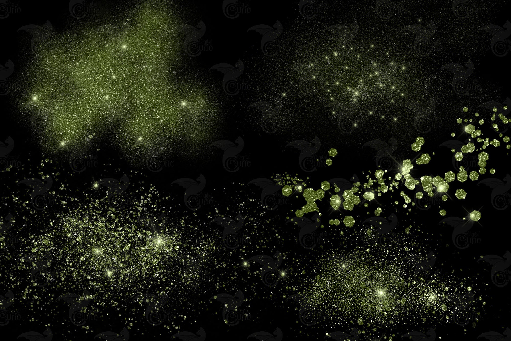 Green Pixie Dust Overlays Ultra Fine Glitter Clip Art in Png - Etsy