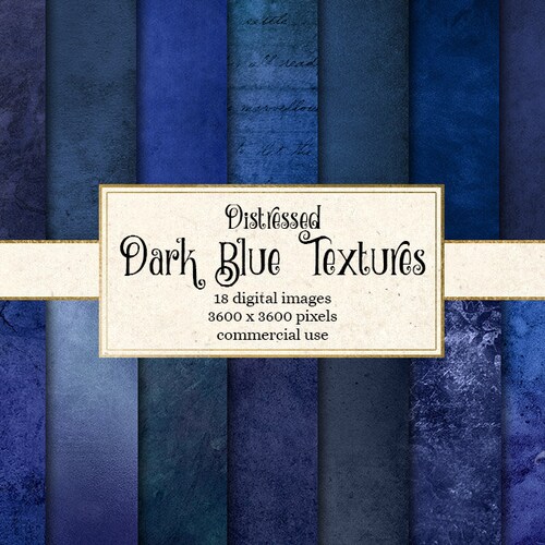 Distressed Blue Textures Digital Paper Dark Grunge Textures - Etsy
