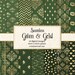 Green and Gold Digital Paper, Seamless Gold Foil Backgrounds, Gold ...
