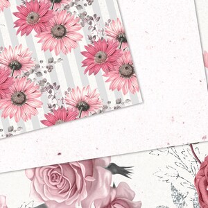 Pink Floral Digital Paper, Seamless Backgrounds With Pink Flower ...