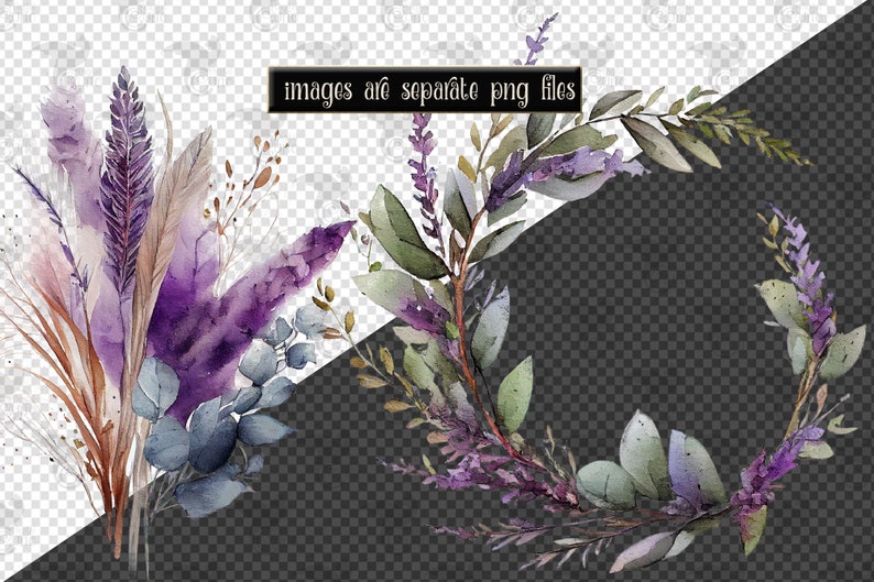 Watercolor Lavender Wedding Clipart Provence French Floral - Etsy
