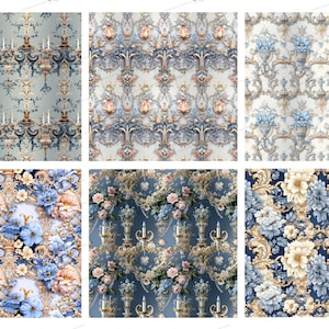 Rococo Palace Wallpaper Digital Paper - 20 Seamless Patterns, Instant ...