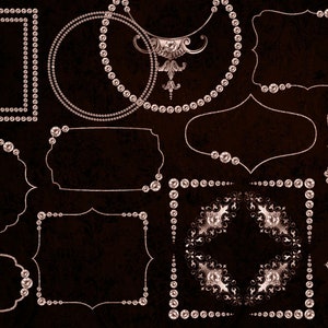 Rose Gold Diamond Frames Clipart, Antique Fancy Frame Clip Art, Wedding ...