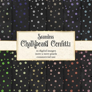Chalkboard Confetti Digital Paper - Seamless Blackboard Patterns for ...
