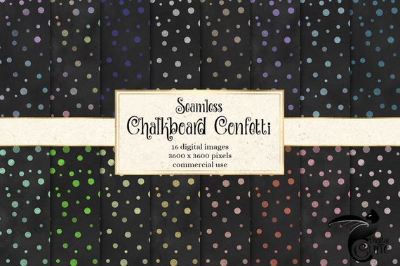 Chalkboard Confetti Digital Paper Seamless Blackboard - Etsy