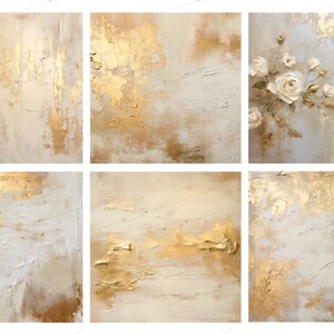 Distressed Ivory Gold Paint Textures, Vintage Backgrounds (digital ...