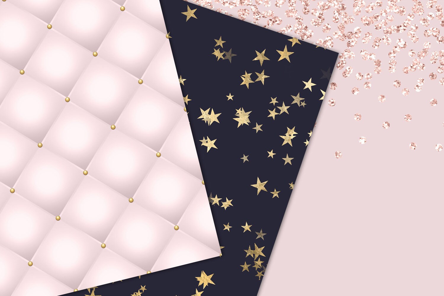 Delicate Blush Digital Paper Seamless Blush Pink and Navy | Etsy