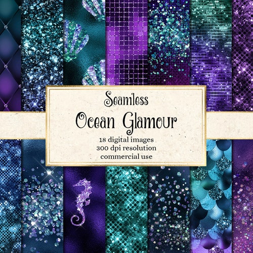 Metallic Mermaid Scales Digital Paper Seamless Mermaid Foil - Etsy