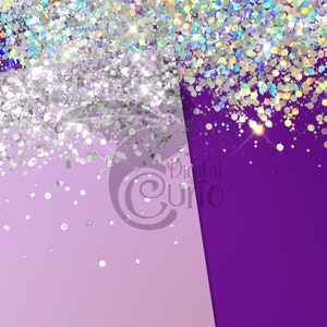 Purple Holographic Glitter Digital Paper, Iridescent Textures (digital ...