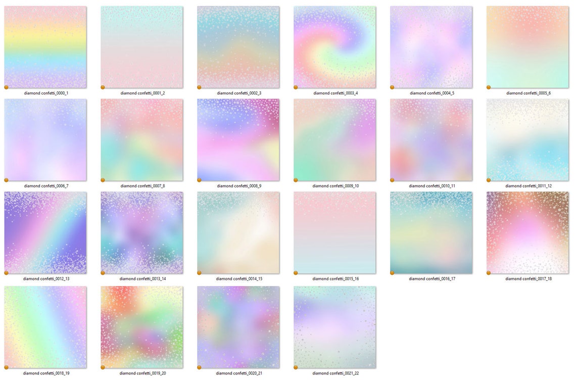 Rainbow Diamond Confetti Digital Paper Backgrounds in Soft | Etsy