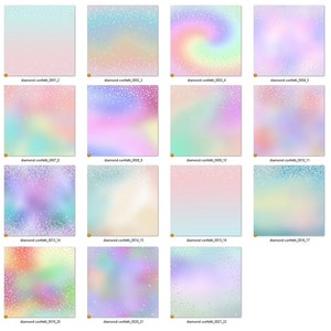 Rainbow Diamond Confetti Digital Paper, Backgrounds in Soft Pastel ...
