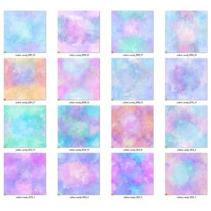 Cotton Candy Digital Paper - Seamless Rainbow Pastel Textures Instant ...