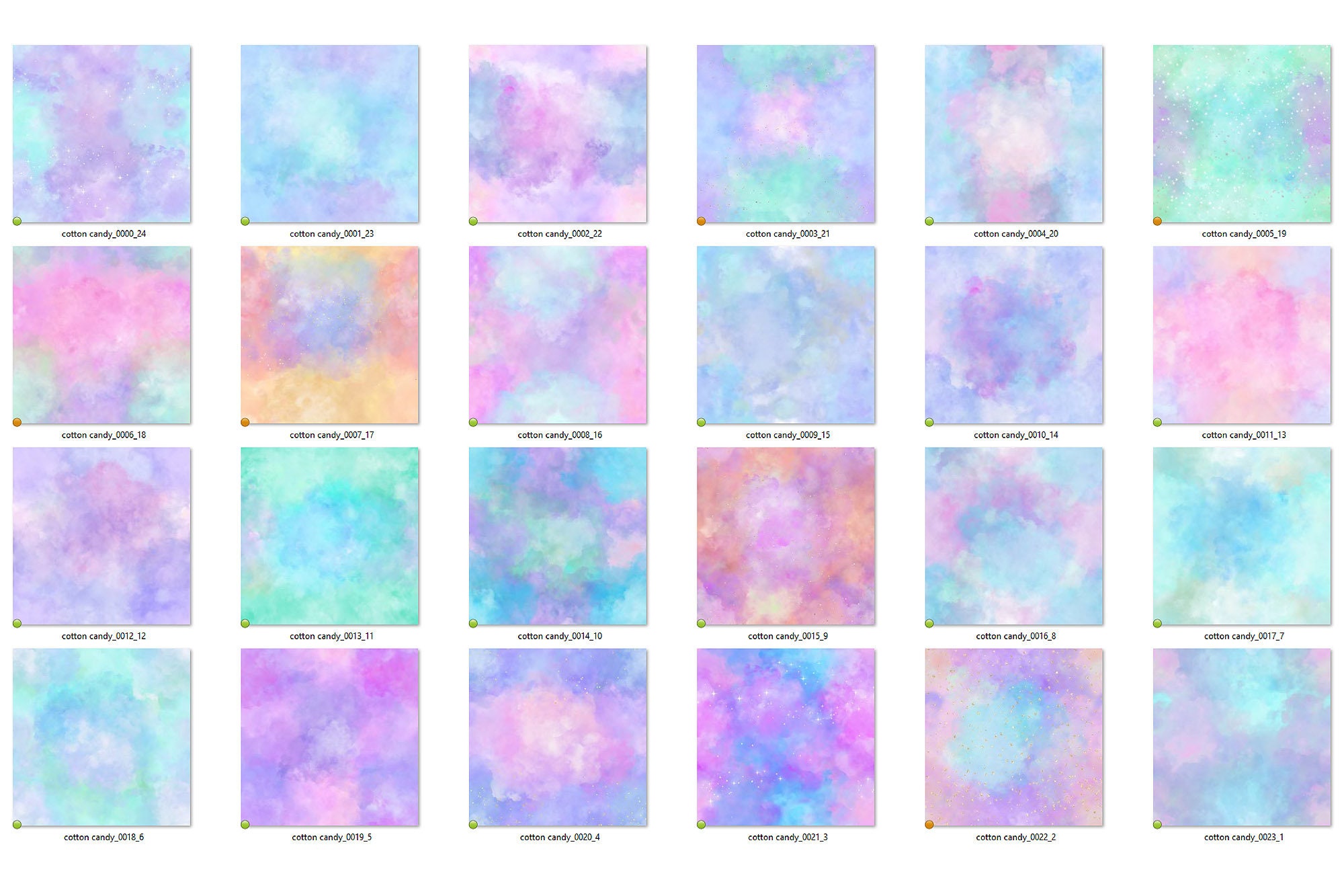Cotton Candy Digital Paper - Seamless Rainbow Pastel Textures Instant ...