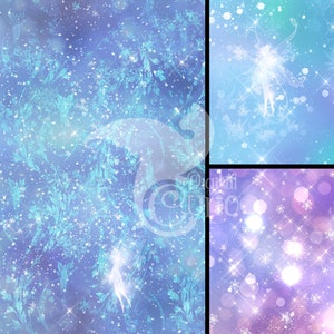 Winter Fae Digital Paper - Seamless Magic Fantasy Backgrounds With ...