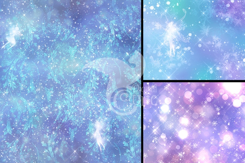 Winter Fae Digital Paper Seamless Magic Fantasy Backgrounds - Etsy