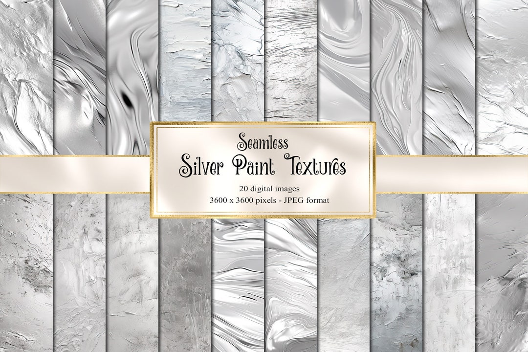 Silver Paint Textures - Seamless Digital Paint Backgrounds Instant ...