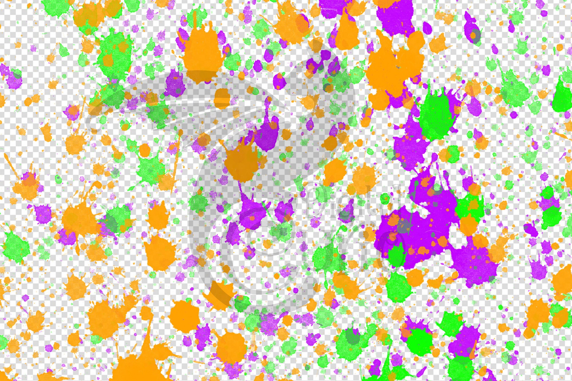 Neon Paint Splatter Overlays Digital Graphics in PNG Format - Etsy
