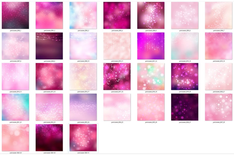 Pink Bokeh Digital Paper Printable Backgrounds With Hearts - Etsy