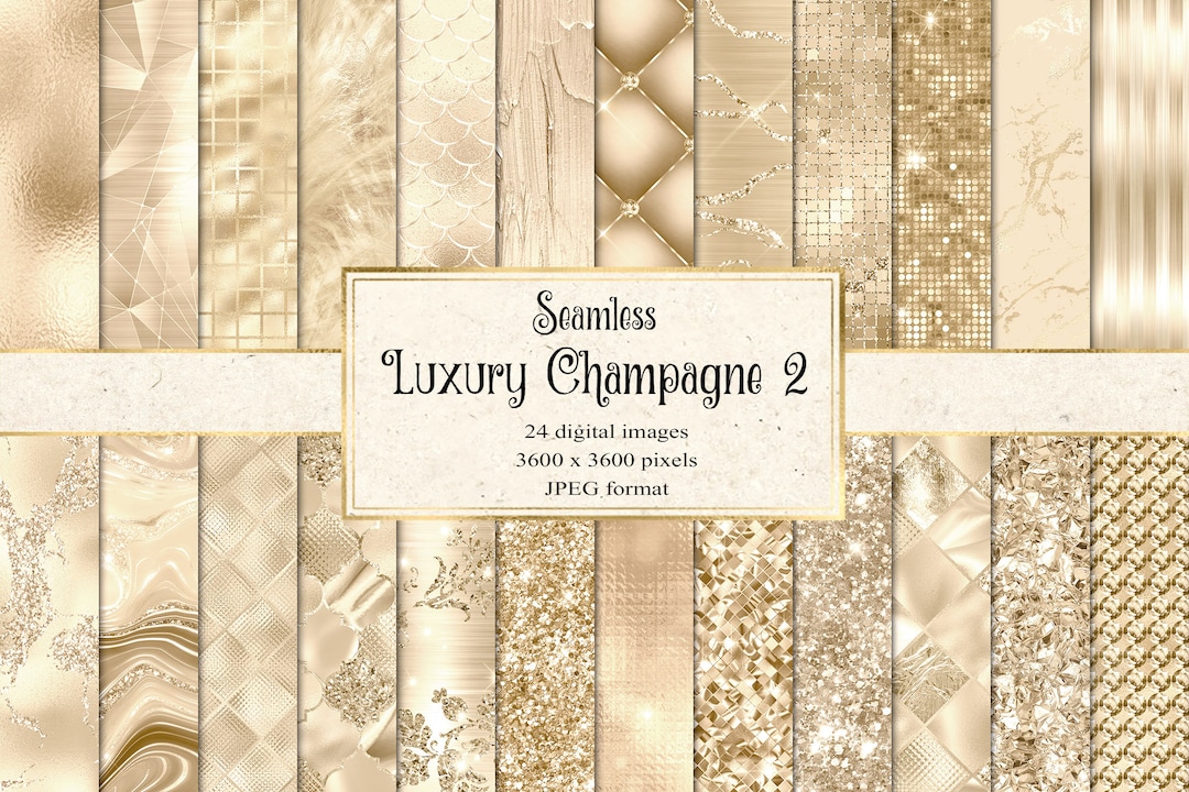 Luxury Champagne Digital Paper 2, Seamless Champagne Metallic Textures ...