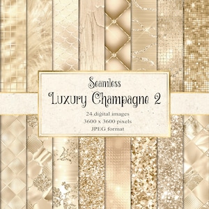 Luxury Champagne Digital Paper 2, Seamless Champagne Metallic Textures ...