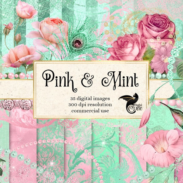 Pink and Mint Green - Etsy
