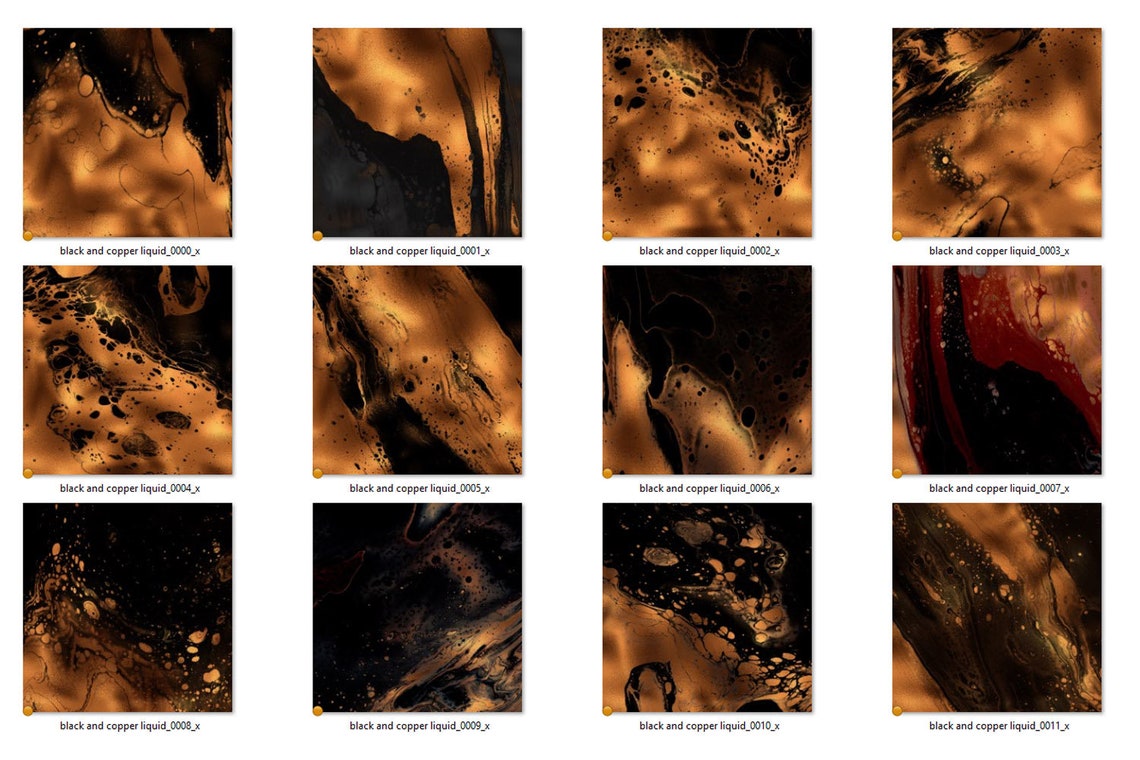 Black and Copper Digital Paper Liquid Acrylic Pour Textures - Etsy