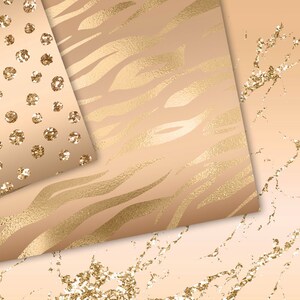 Gold Bling Digital Paper, Glitter and Foil Backgrounds With Metallic ...