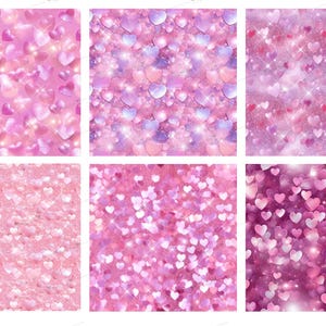 Valentine Glitter Digital Paper, Seamless Heart Glitter Sparkle ...