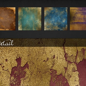 Distressed Gold Digital Paper, Grungy Distressed Textures, Grunge Gold ...