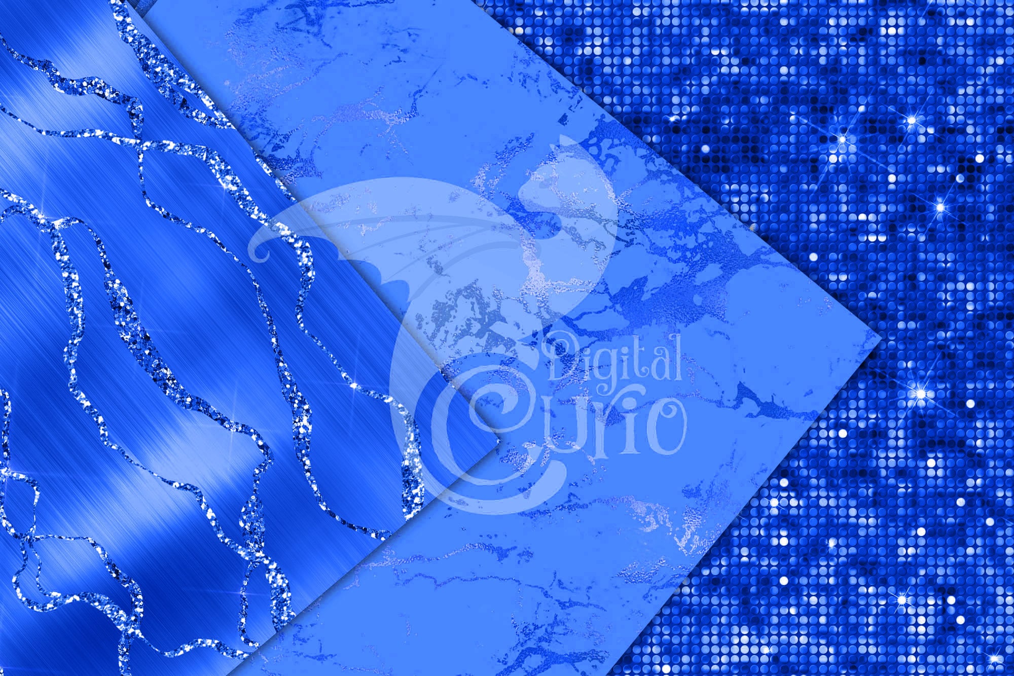 Royal Blue Digital Paper, Glitter Textures, Glam Scrapbook (digital ...