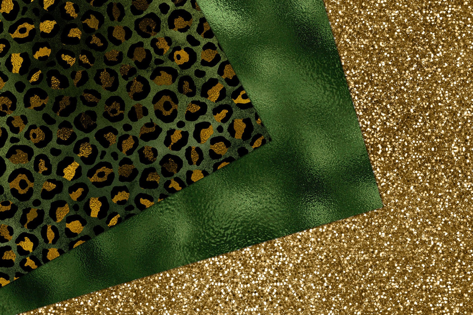 Jungle Gold Digital Paper Dark Green and Gold Seamless - Etsy