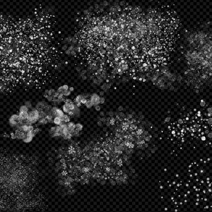 Snow Flurry Overlays - Digital Winter Snow Png Files With Glitter and ...
