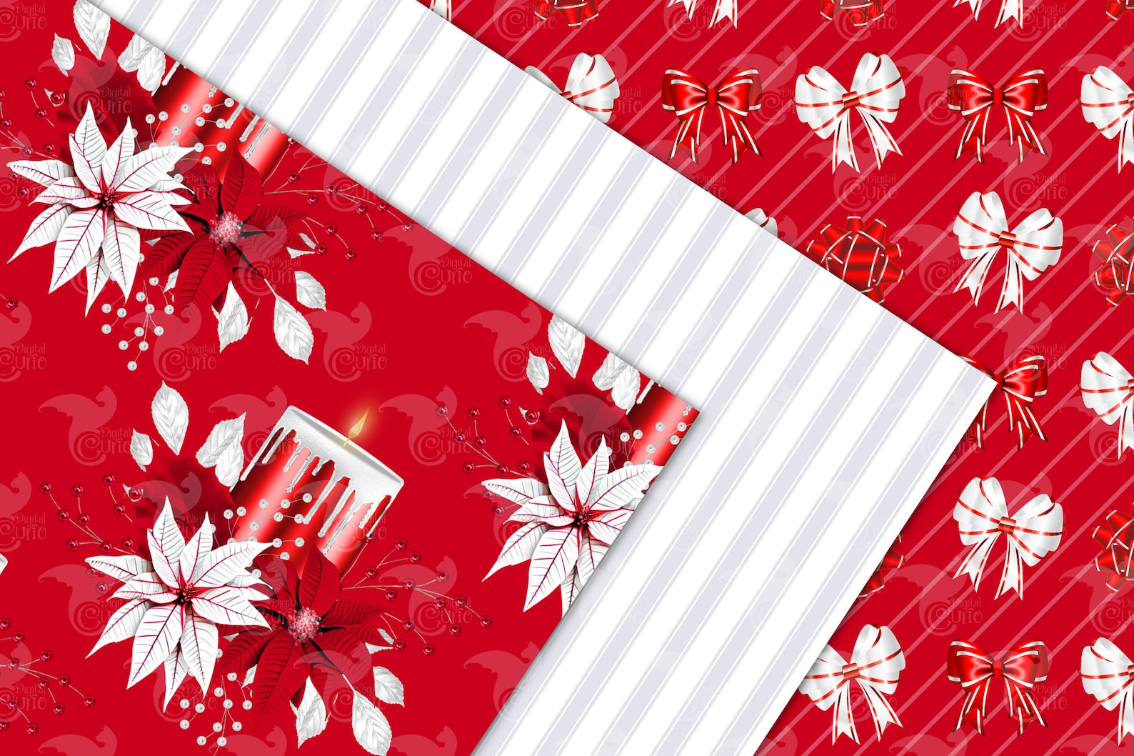 Peppermint Spice Digital Paper Seamless Candy Cane Christmas Holiday ...