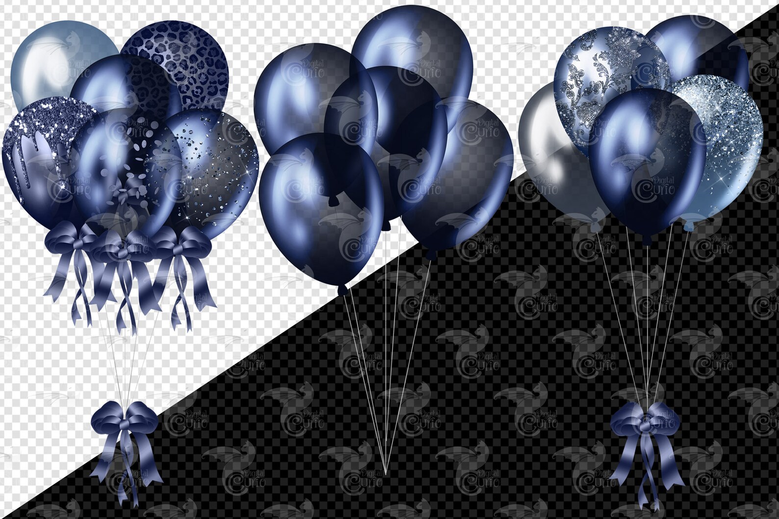 Navy Balloons Clipart Digital Clip Art Graphics for Party - Etsy